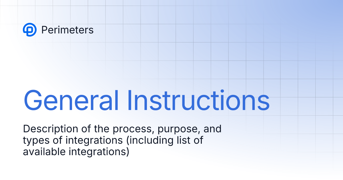 General Instructions | Perimeters