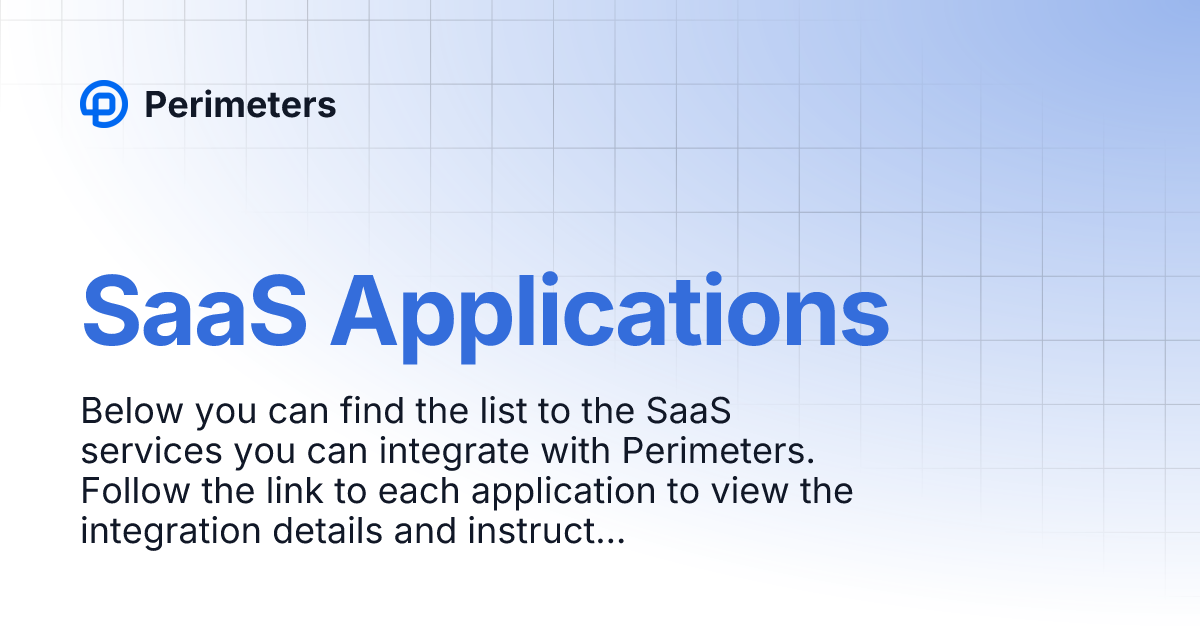 Saas Applications Perimeters